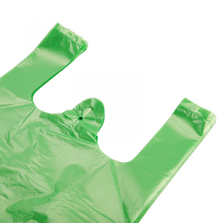 Green Plastic Bags Vest Polybag Fruit Vegetable Shopping Bag Take Out ...